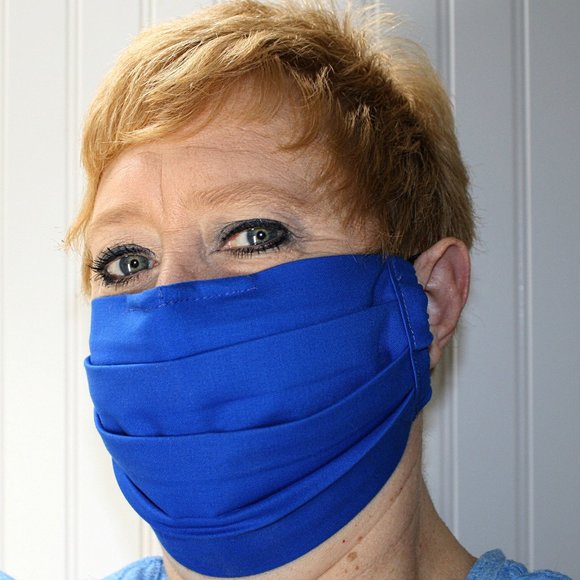 Hand Crafted | Accessories | Handmade Cloth Royal Blue Fabric Face Mask ...